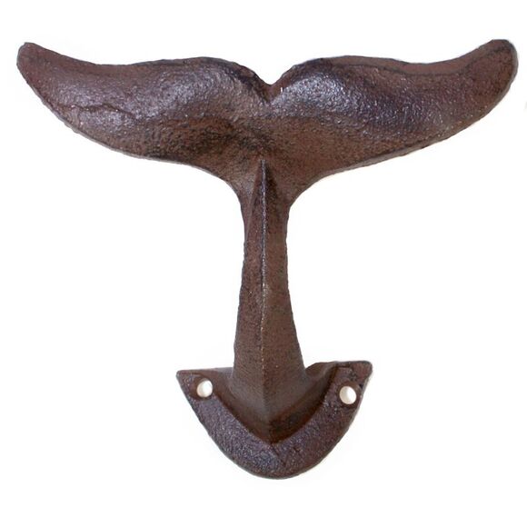 MDS | Wall Decor | Whale Tail Wall Hook Cast Iron Antiqued Brown Finish ...